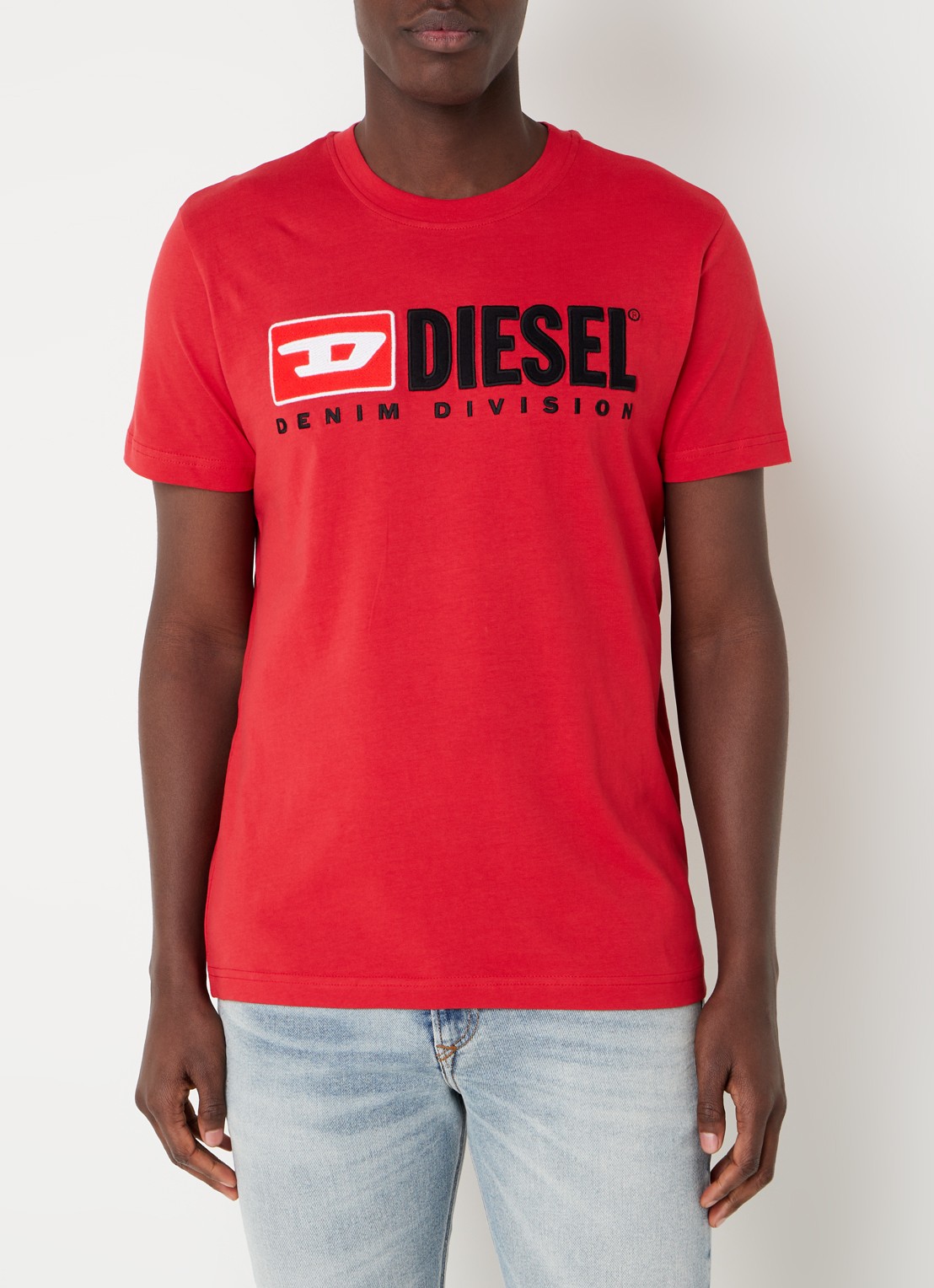 Diesel T-shirt met logoborduring • Rood • de Bijenkorf