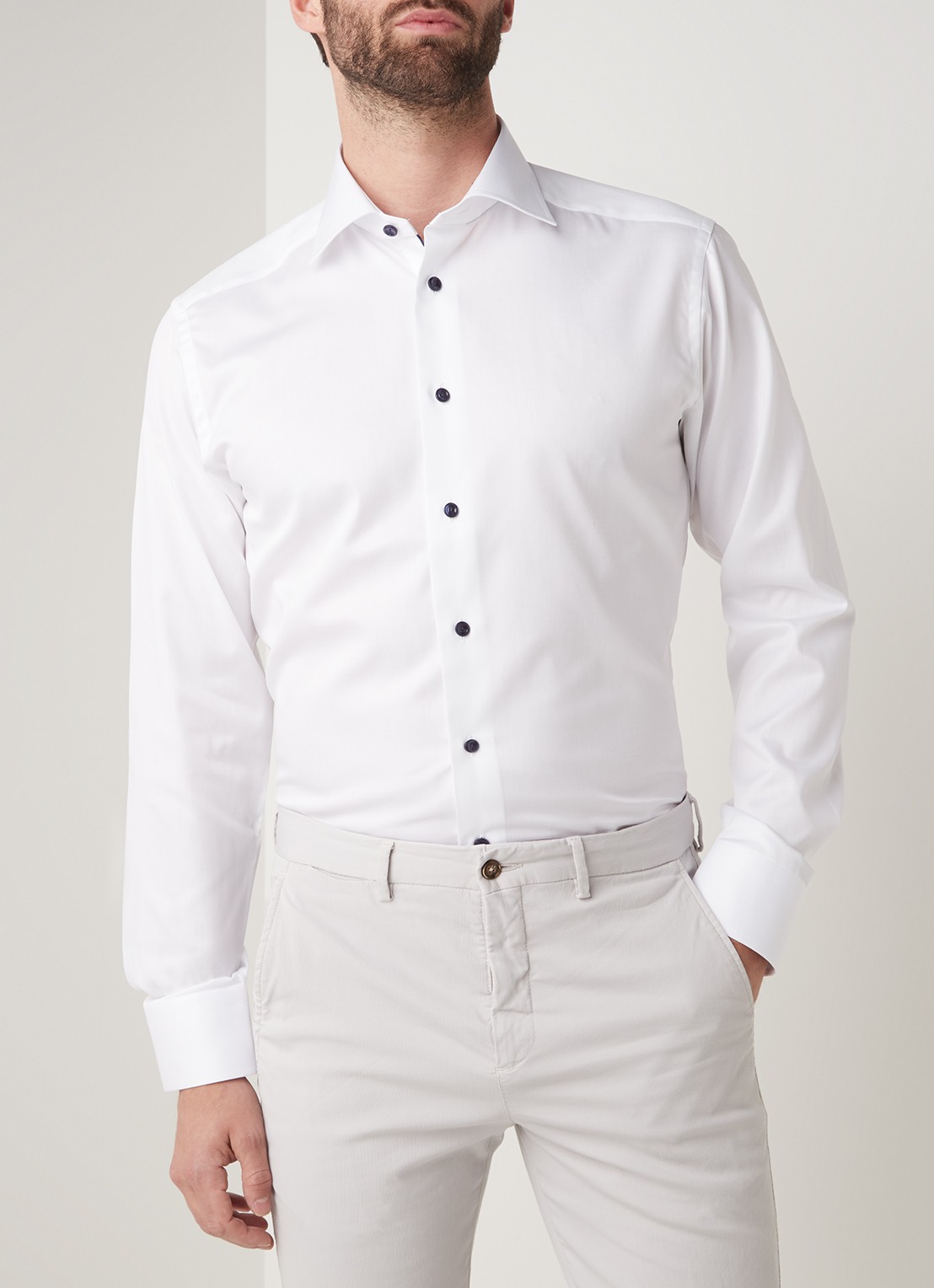 Eton Slim fit overhemd van katoen • Wit • de Bijenkorf