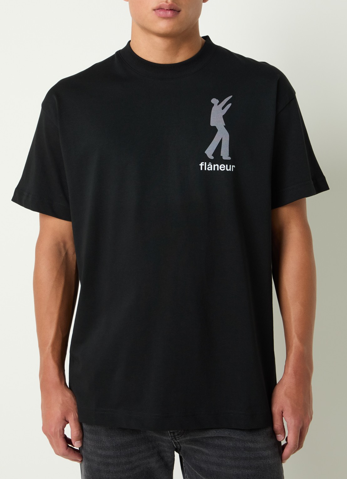 FLÂNEUR Inflatables T-shirt met logo- en backprint • Zwart • de Bijenkorf