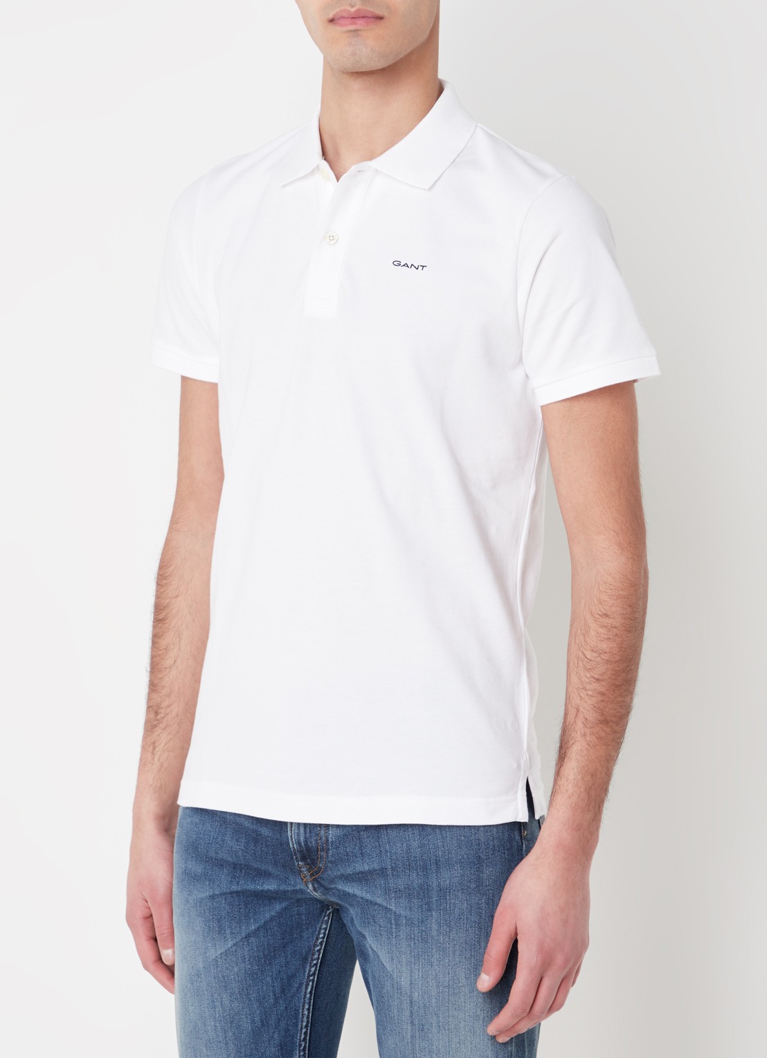 Gant Slim fit polo van piqué katoen met logoborduring • Wit • de Bijenkorf