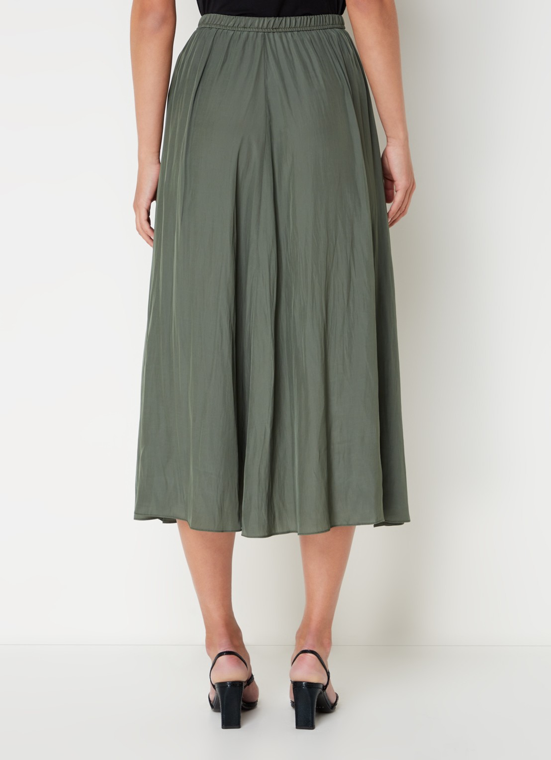Gerard Darel Denisa midi rok met plooien • Bronsgroen • de Bijenkorf
