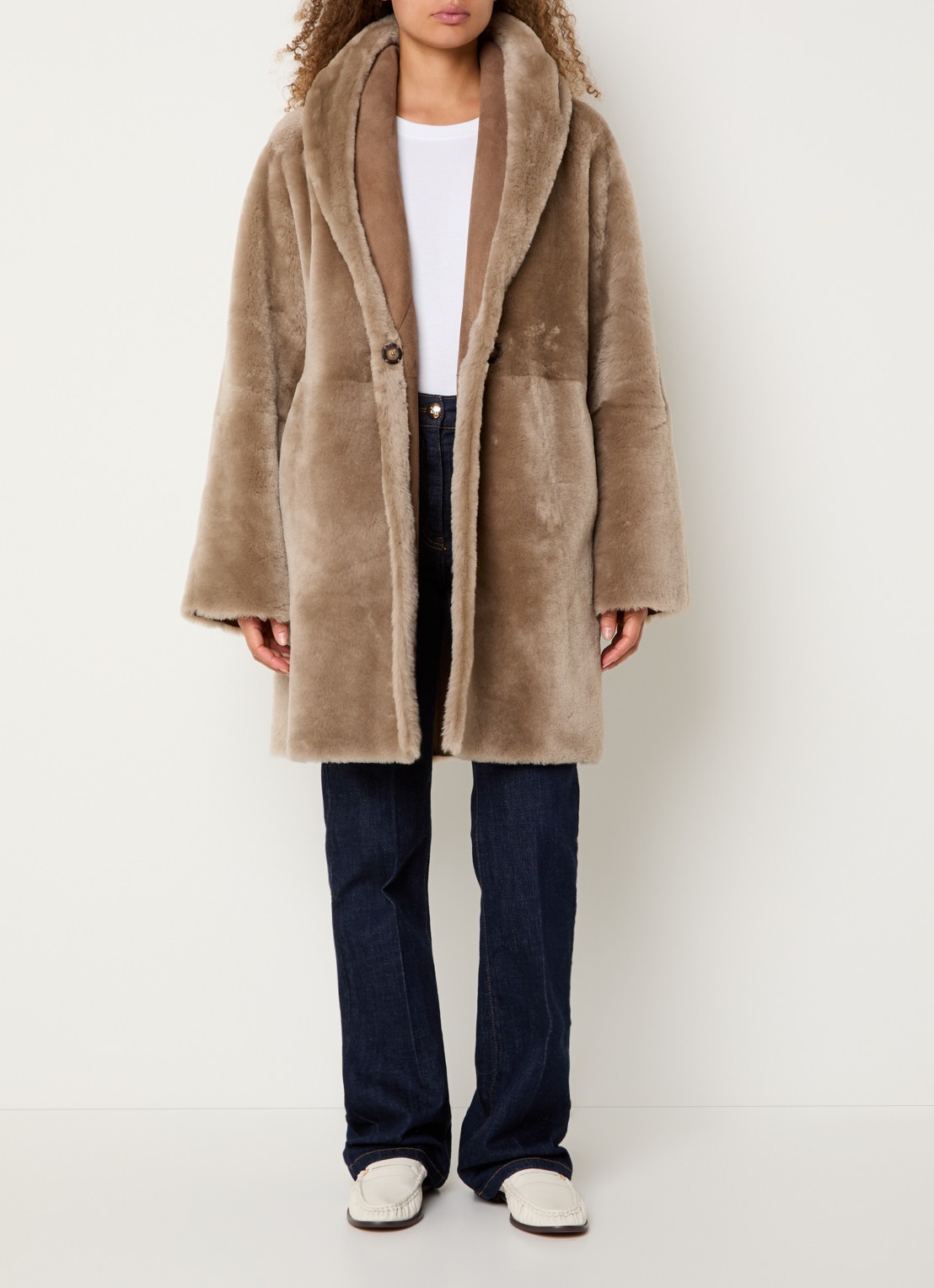 Gerard Darel Malia reversible jas van lamsleer • Camel • de Bijenkorf