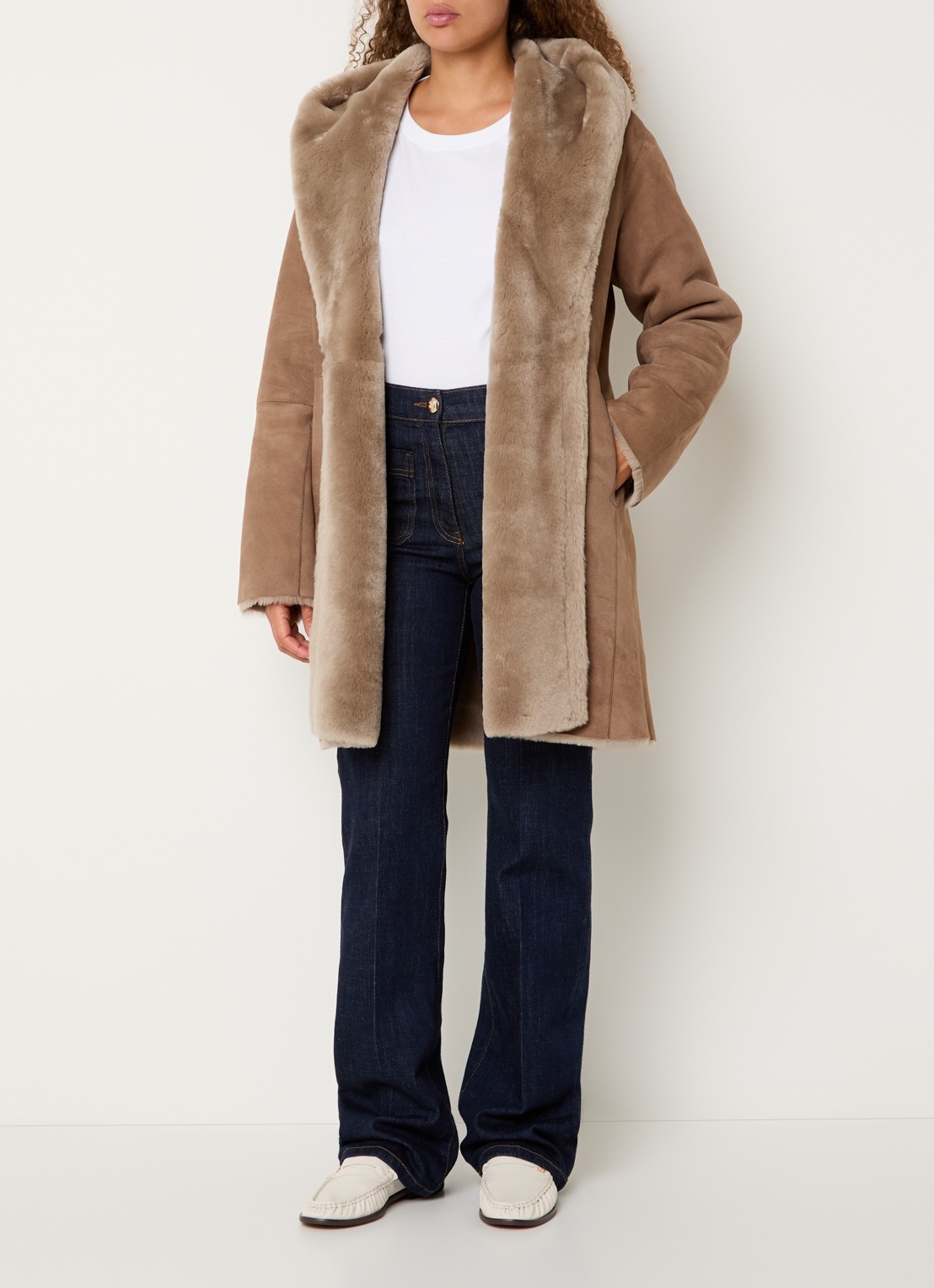 Gerard Darel Malia reversible jas van lamsleer • Camel • de Bijenkorf