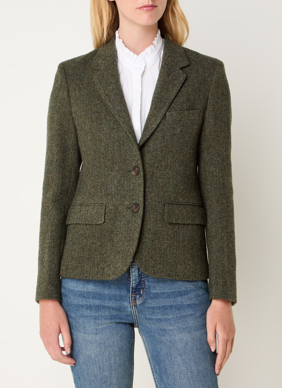 Gerard Darel Marilou blazer van wol met gemêleerd dessin • Bronsgroen ...