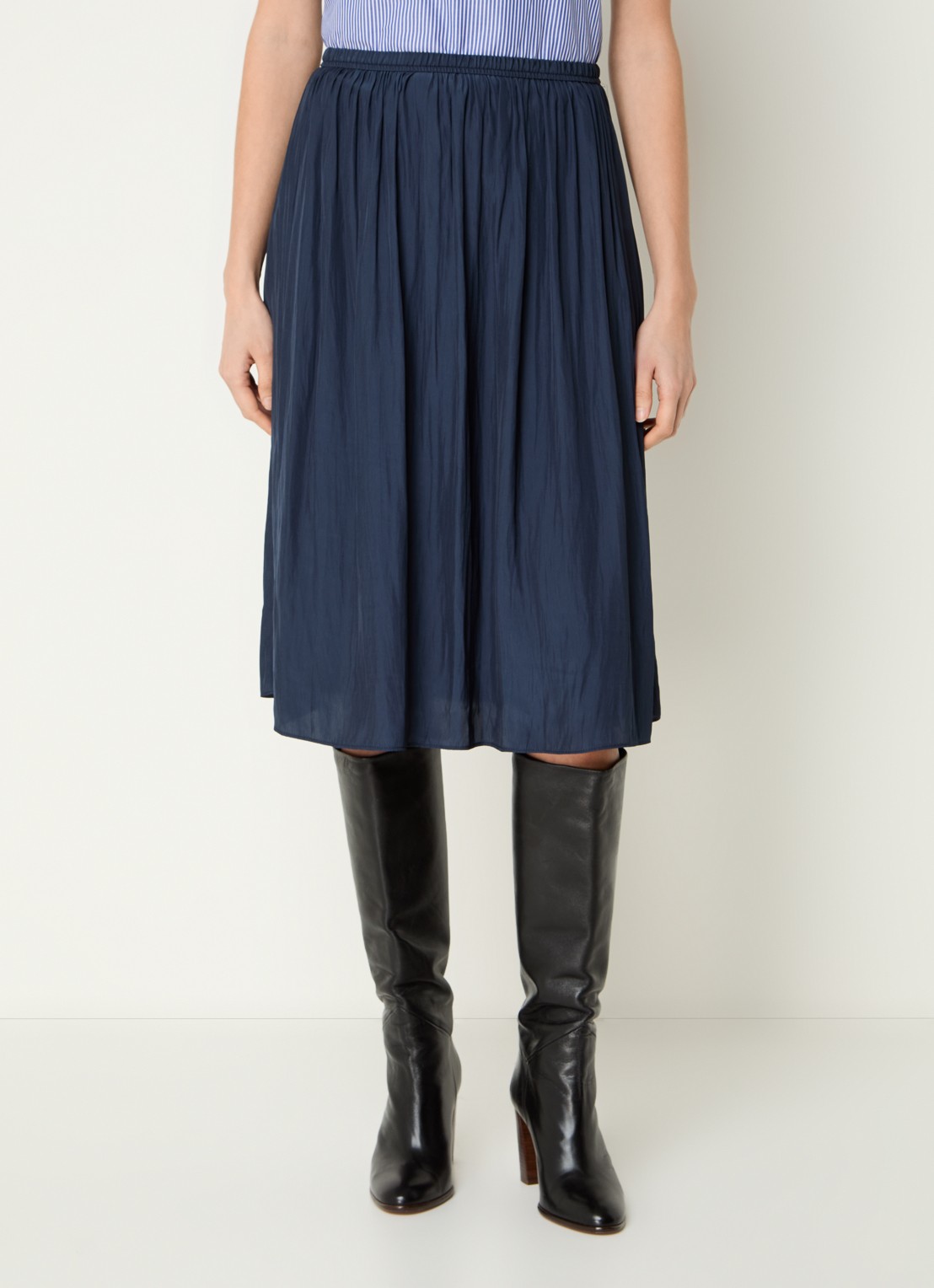 Gerard Darel Vania midi rok met plooien • Donkerblauw • de Bijenkorf