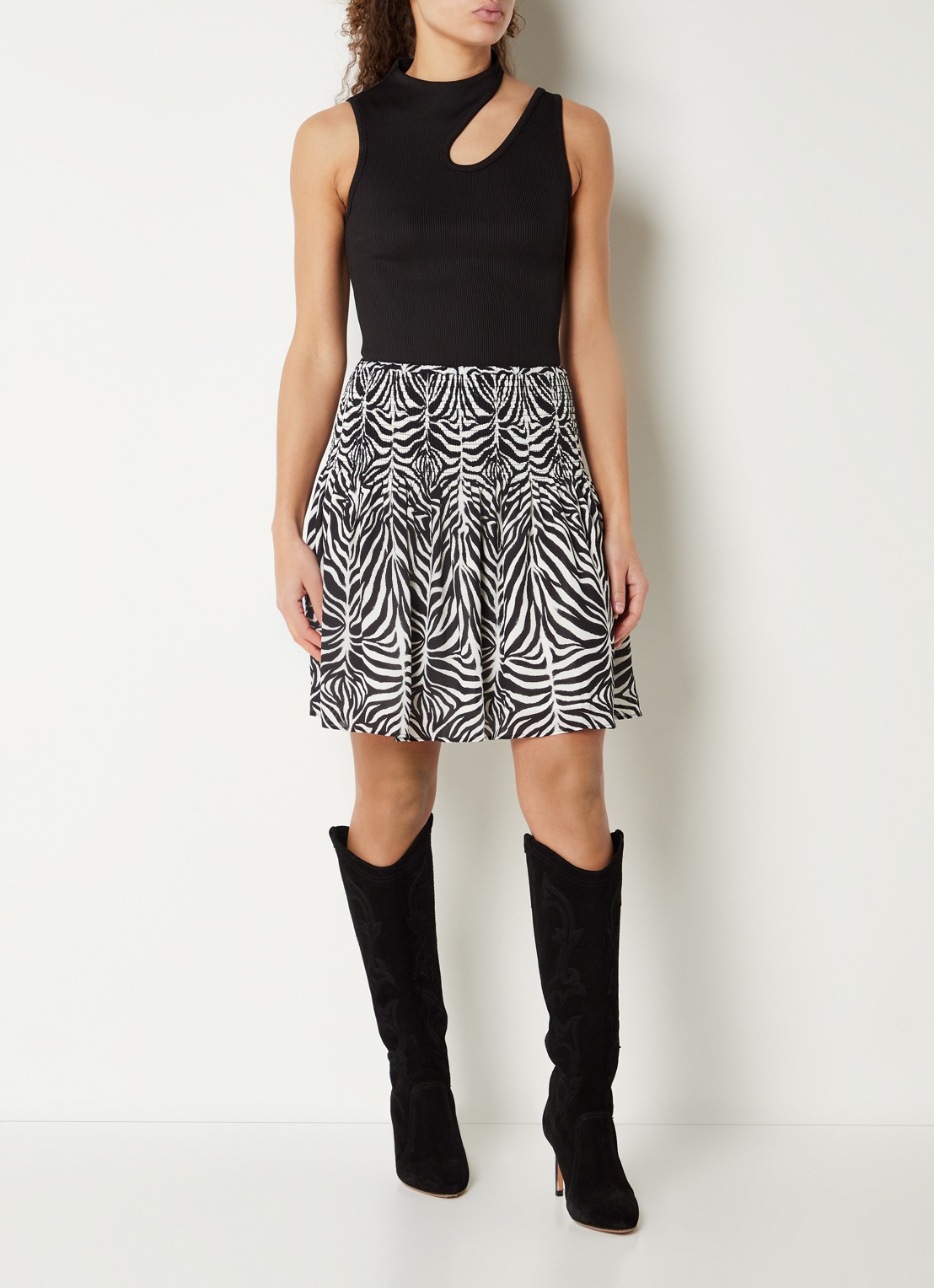 HUGO Draca ribgebreide tanktop met cut-out detail • Zwart • de Bijenkorf