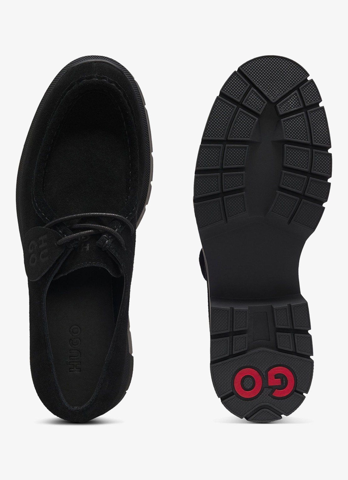 HUGO Loafer van leer met plateauzool • Zwart • de Bijenkorf