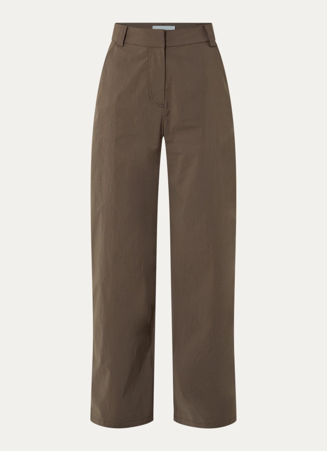 IRO Ellena mid waist straight leg broek met steekzakken • Lichtbruin ...