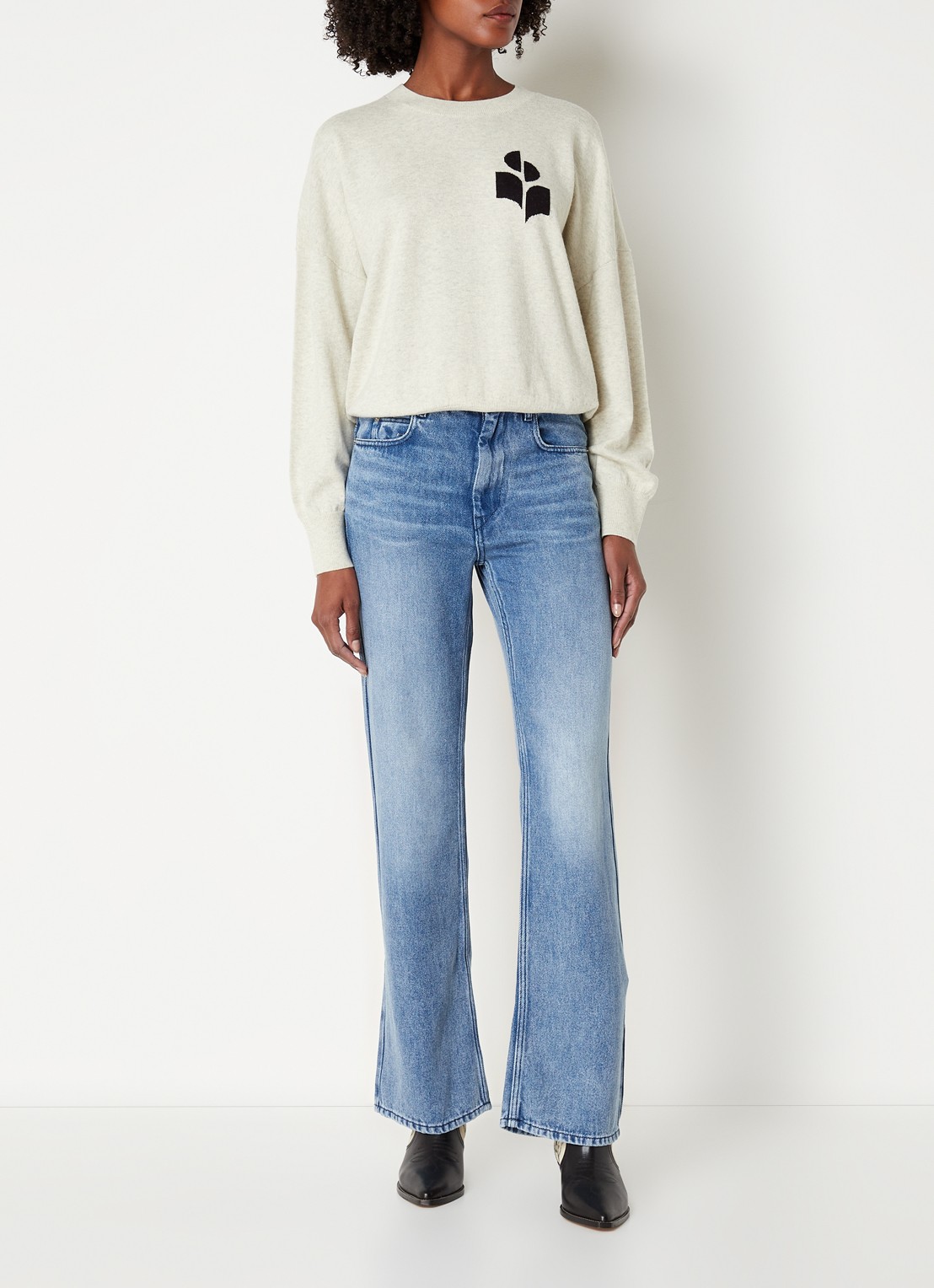 Isabel Marant High waist flared fit jeans van lyocell met medium ...