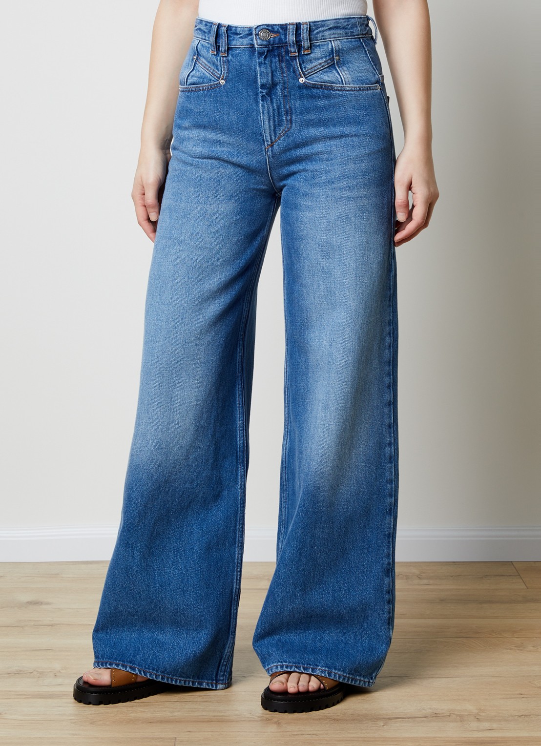 Isabel Marant Lemony high waist flared jeans met medium wassing ...