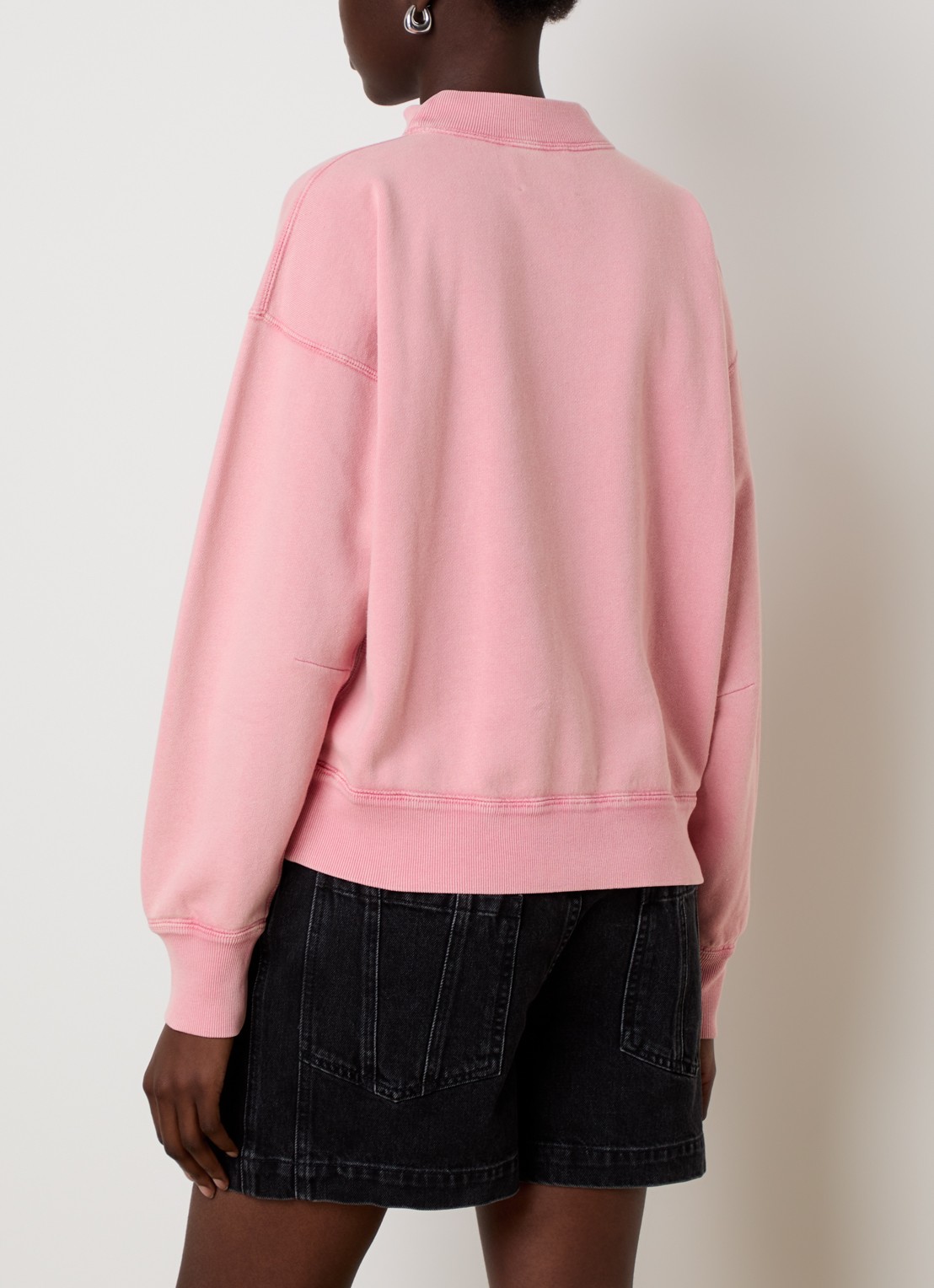 Isabel Marant Moby sweater met flock logoprint en opstaande kraag ...