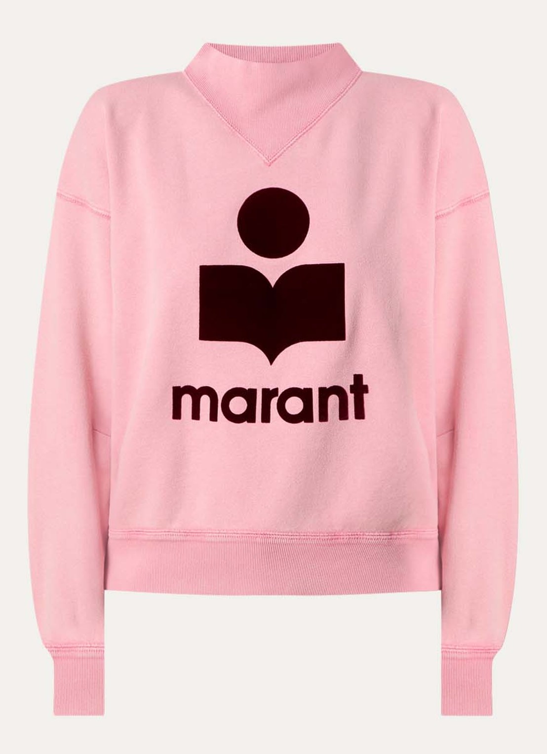Isabel Marant Moby sweater met flock logoprint en opstaande kraag ...