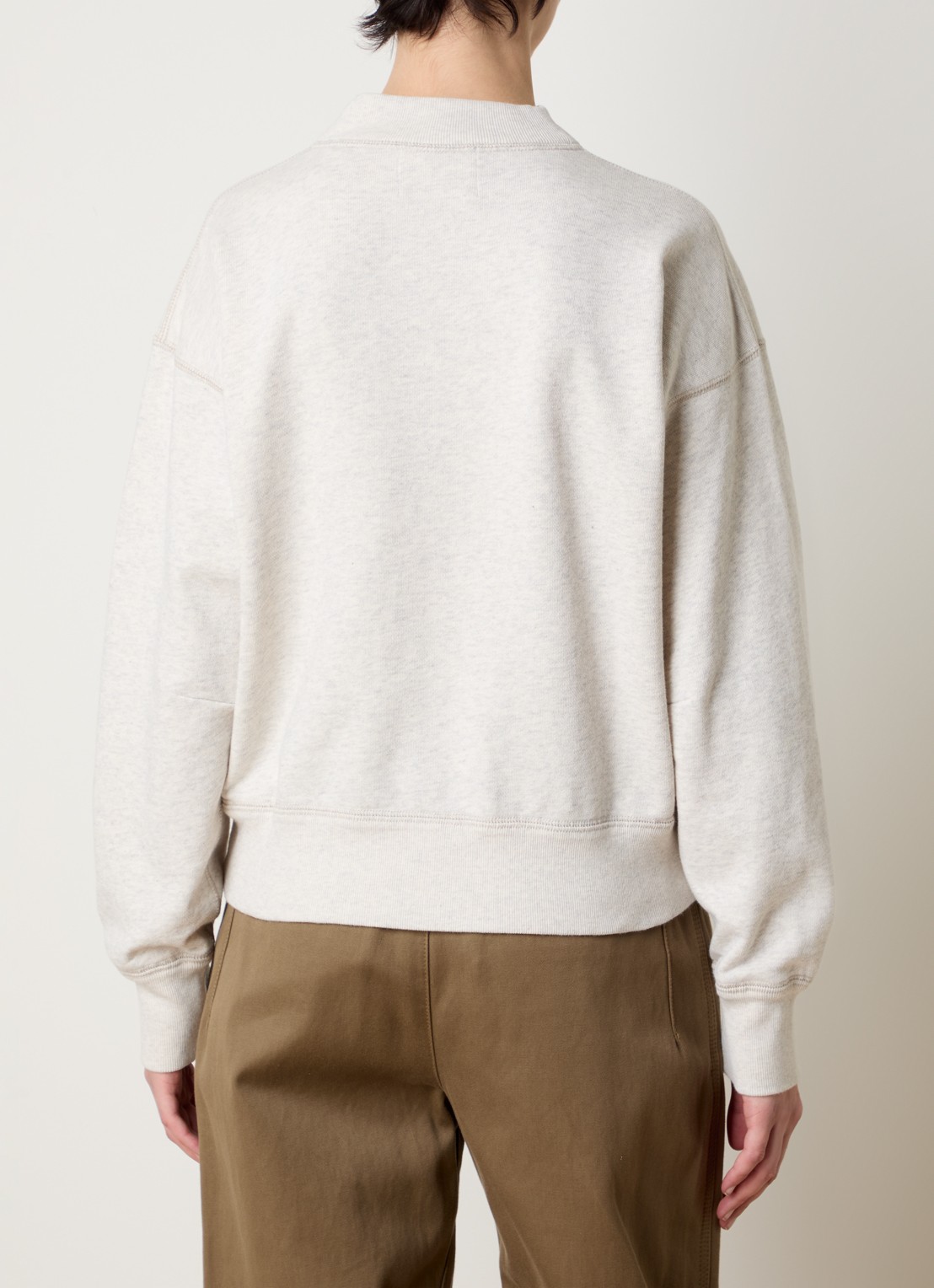 Isabel Marant Moby sweater met flock logoprint • Grijsmele • de Bijenkorf