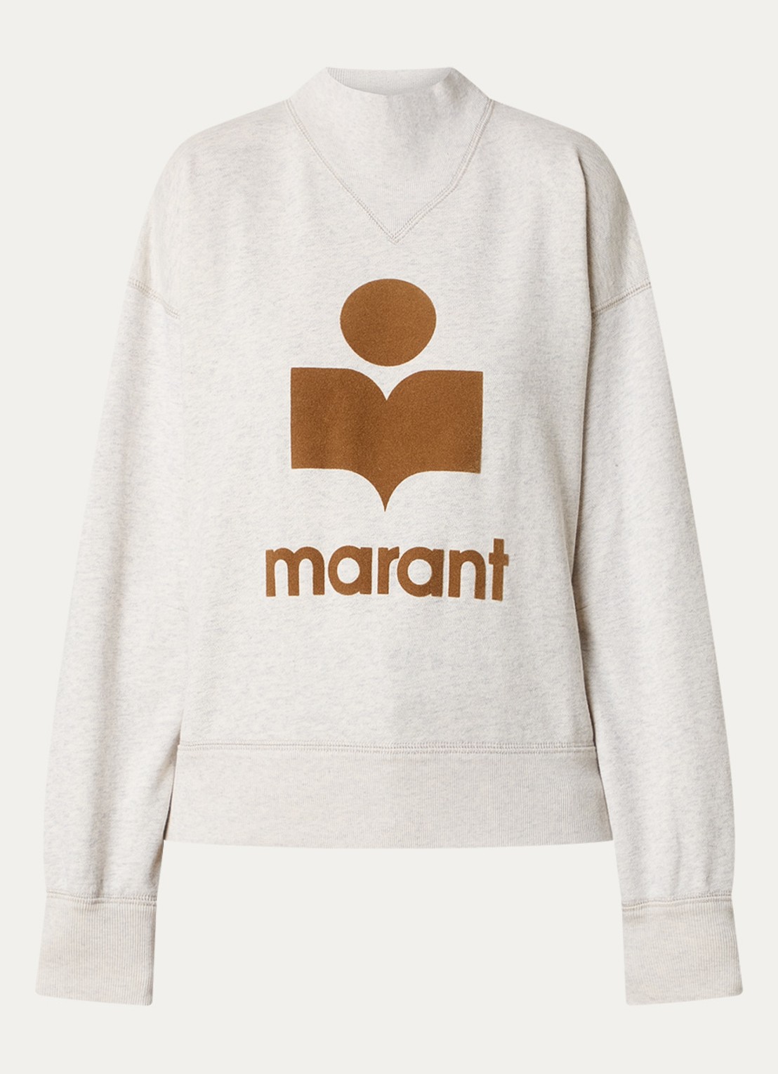 Isabel Marant Moby sweater met flock logoprint • Grijsmele • de Bijenkorf
