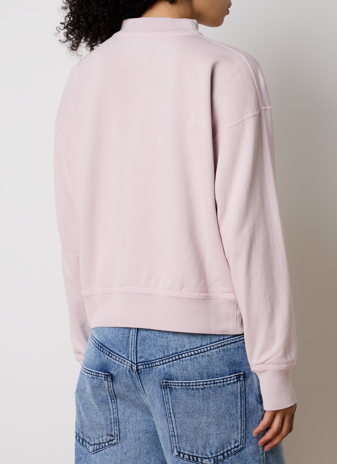 Isabel Marant Moby sweater met flock logoprint • Lichtroze • de Bijenkorf