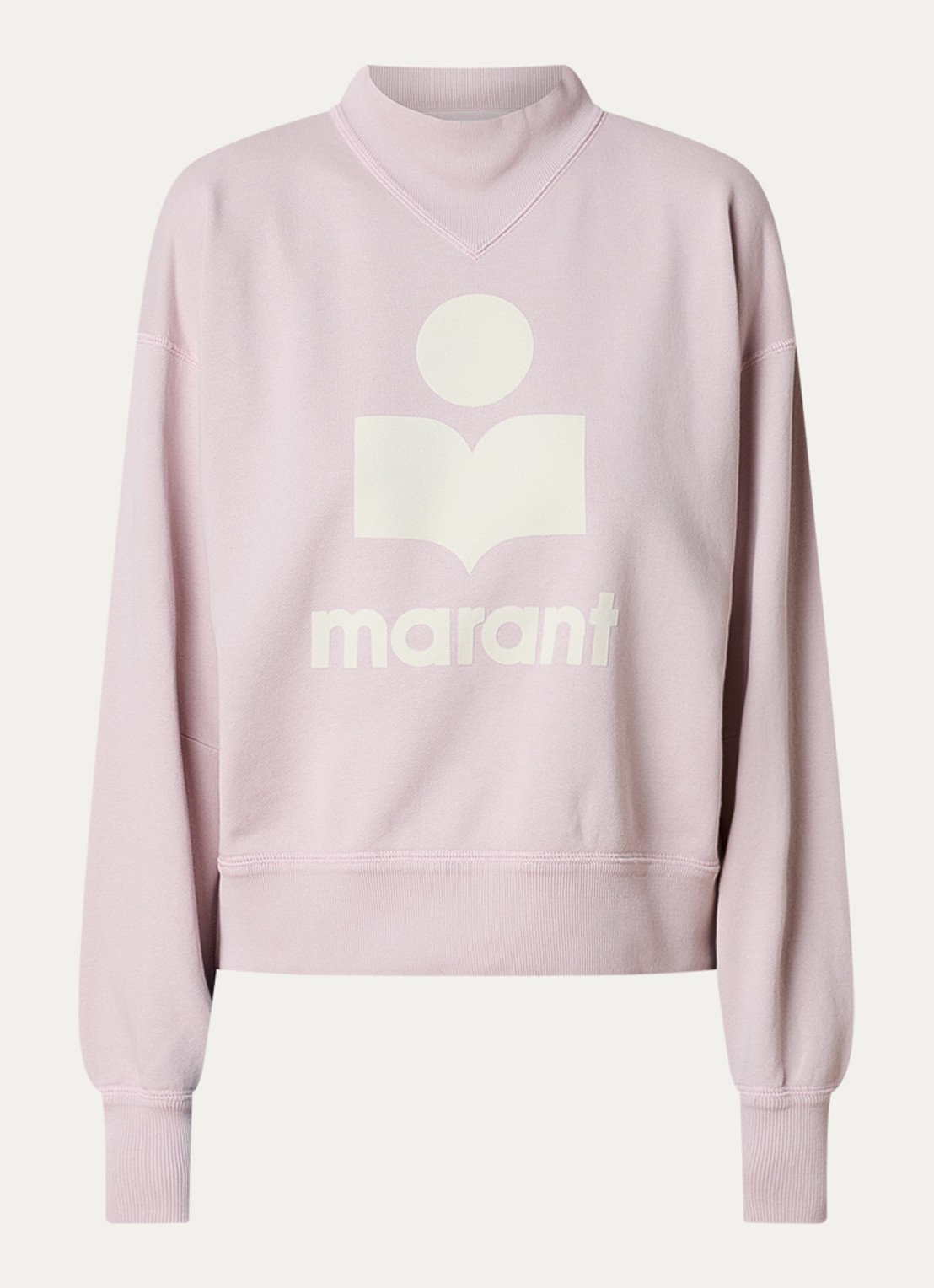 Isabel Marant Moby sweater met flock logoprint • Lichtroze • de Bijenkorf