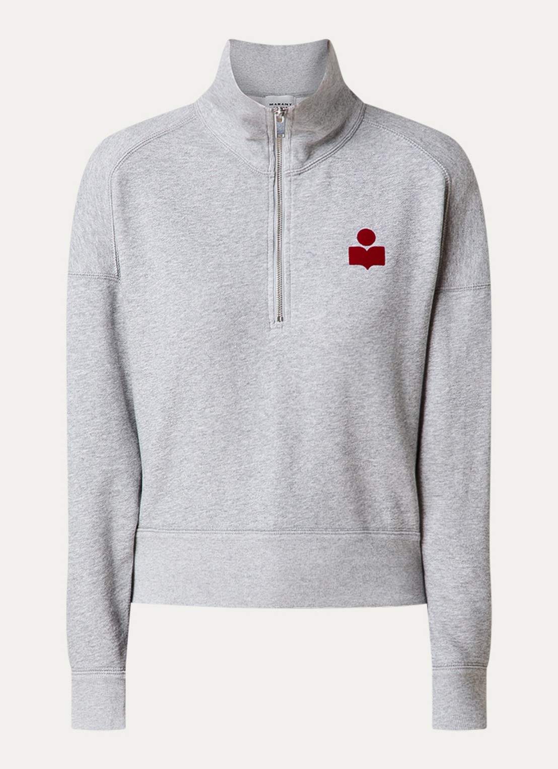 Isabel Marant Ross sweater met flock logoprint en halve rits ...