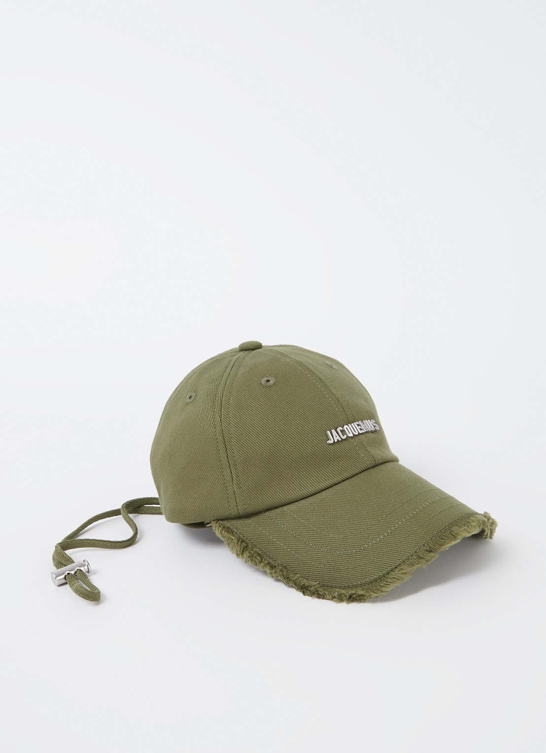 Jacquemus La Casquette Artichaut pet met logo en koord • Legergroen ...