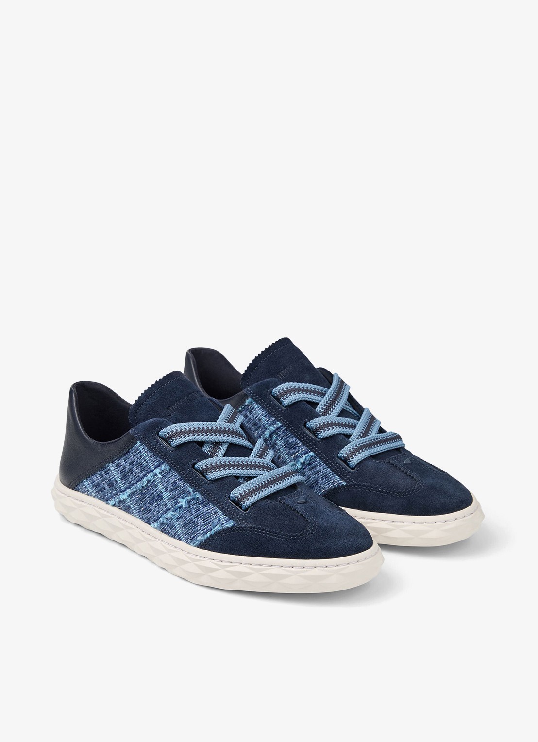 Jimmy Choo Diamond Light Flex/F sneaker van leer • Donkerblauw • de ...