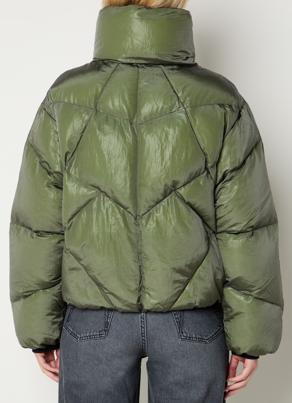 Krakatau Nebula puffer jack met glanzende finish • Bronsgroen • de ...