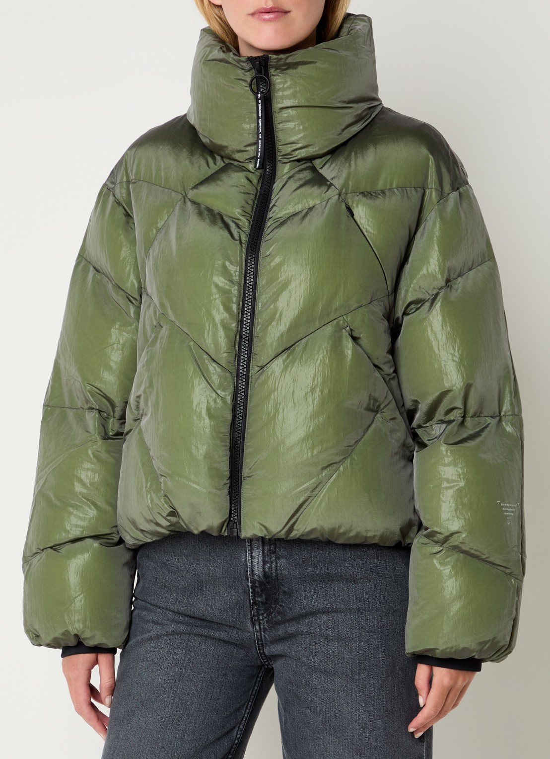 Krakatau Nebula puffer jack met glanzende finish • Bronsgroen • de ...