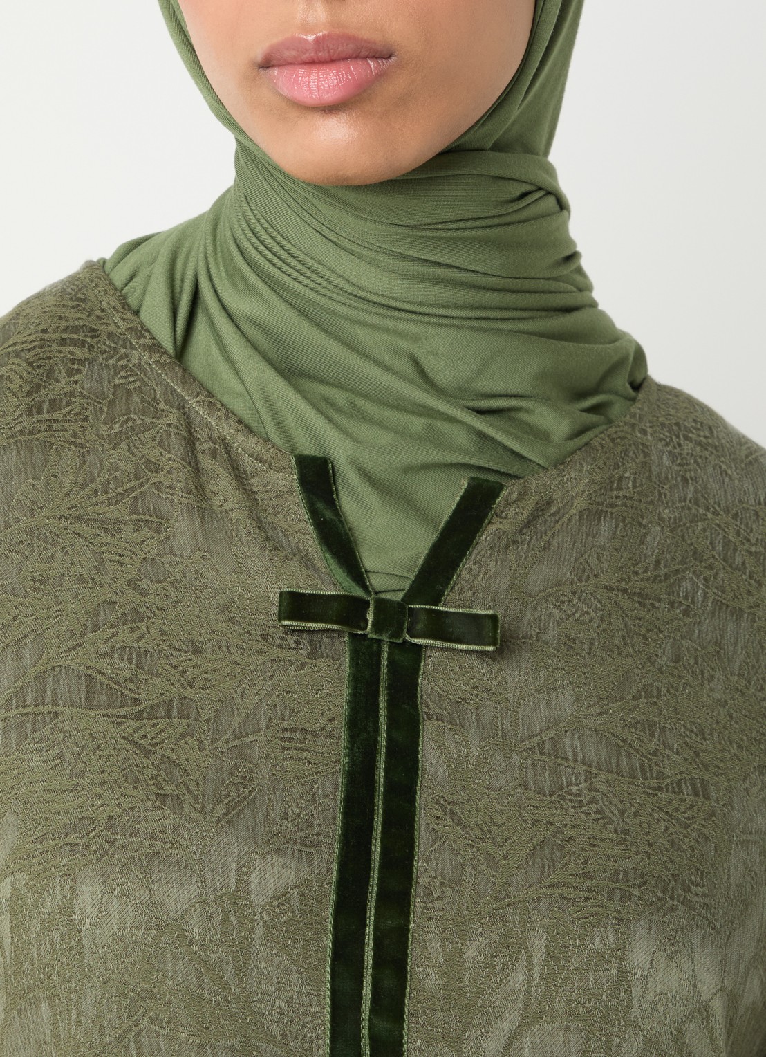 LES Atelier Rana maxi jurk met jacquard dessin • Bronsgroen • de Bijenkorf