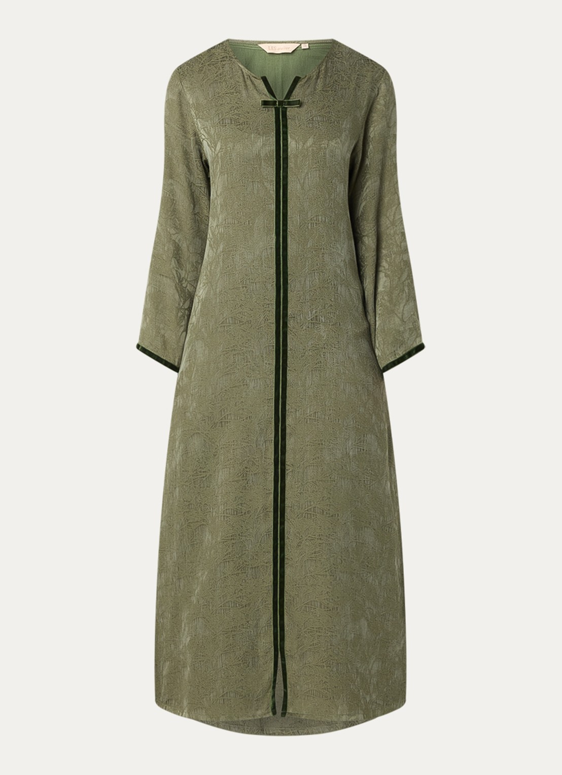LES Atelier Rana maxi jurk met jacquard dessin • Bronsgroen • de Bijenkorf