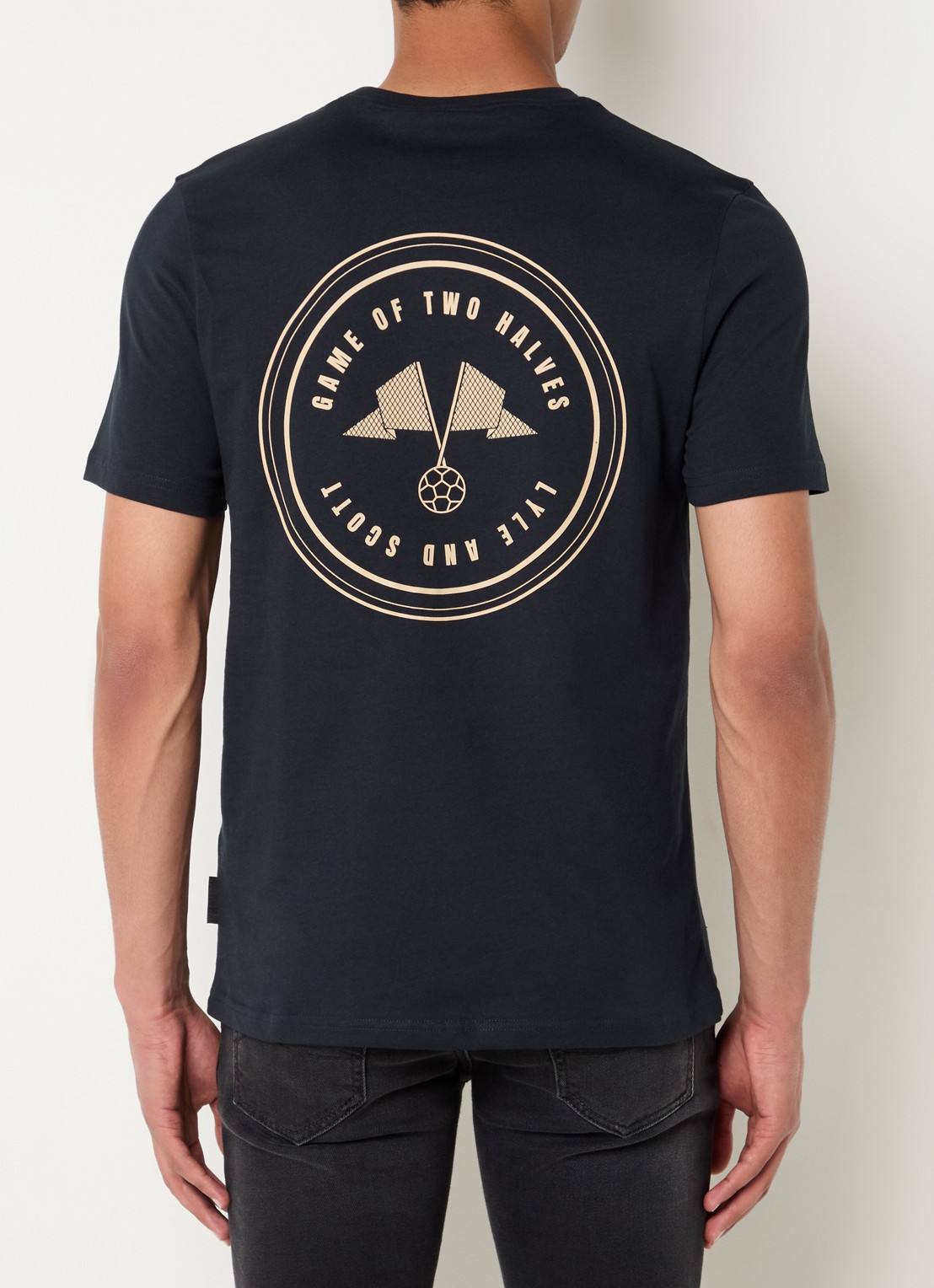 Lyle & Scott T-shirt met front- en backprint • Donkerblauw • de Bijenkorf