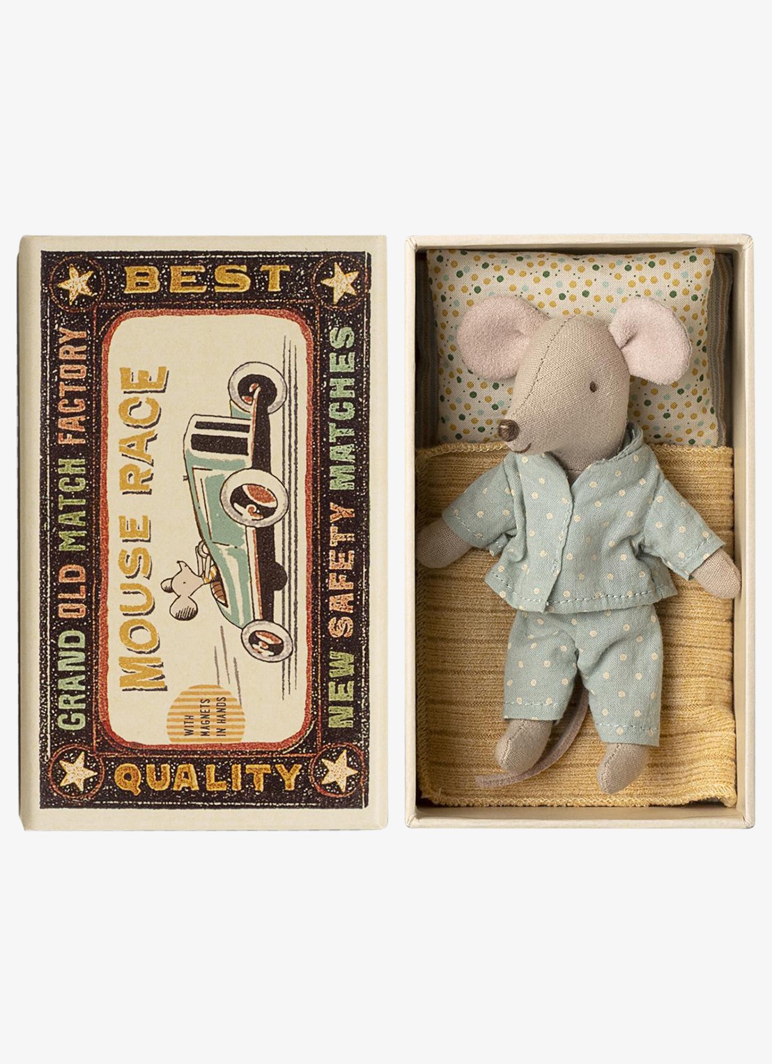 Maileg Little brother muis knuffel in geschenkdoos 13 cm • Wit • de ...