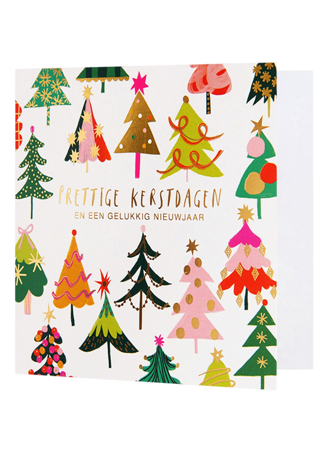 MAP Publishing Gekleurde versierde kerstbomen Prettige Kerstdagen en ...