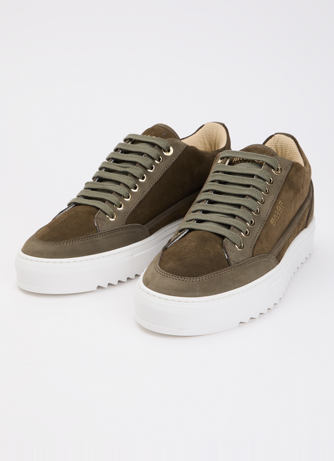 Mason Garments Tia Miscuglio sneaker van suède met details van nubuck ...