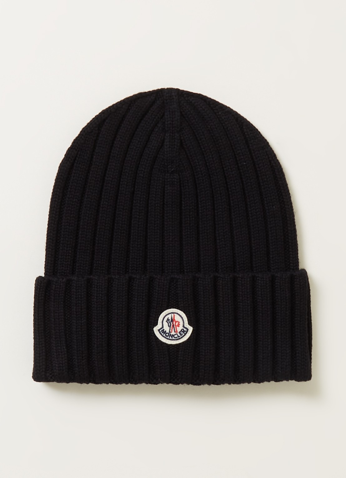 Moncler Grofgebreide muts met logo • Zwart • de Bijenkorf