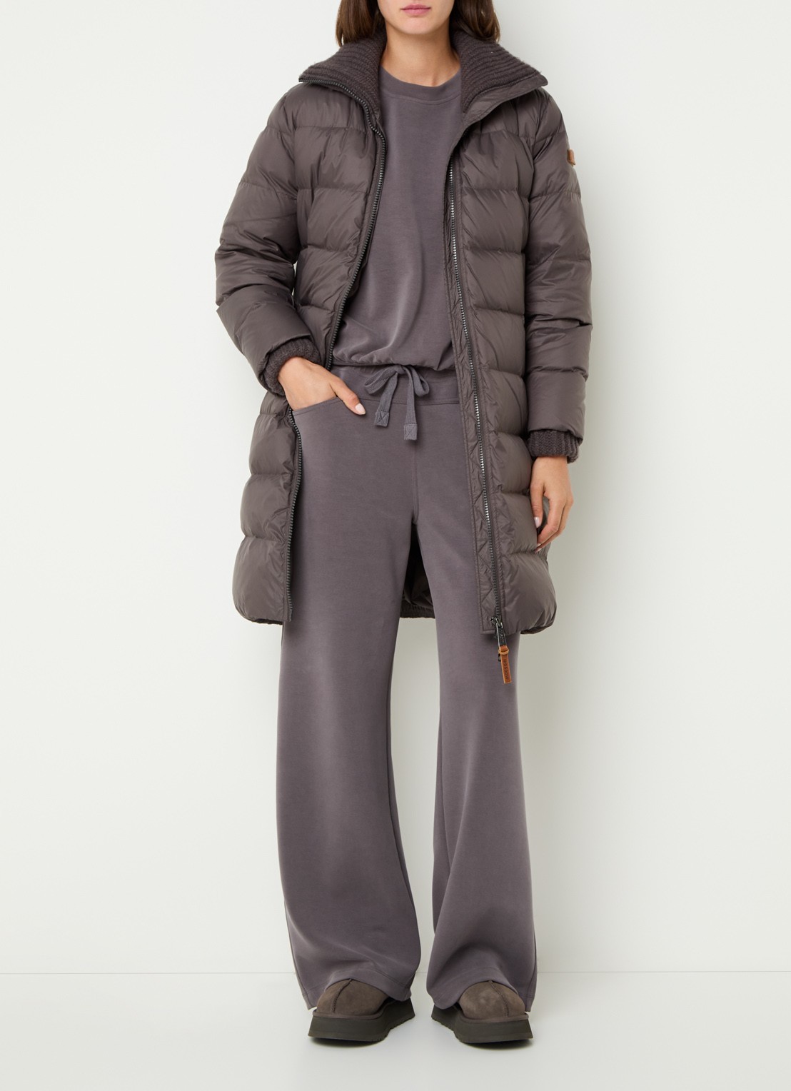 Moscow Brandy longline puffer jas met donsvulling en afneembare ...