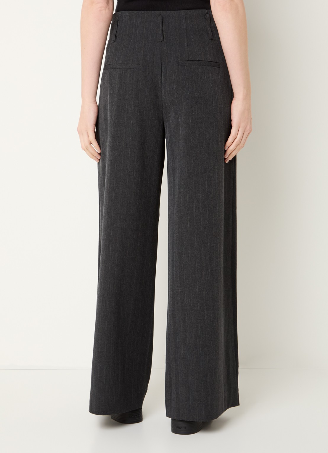 My Essential Wardrobe Luna high waist wide fit pantalon met krijtstreep ...