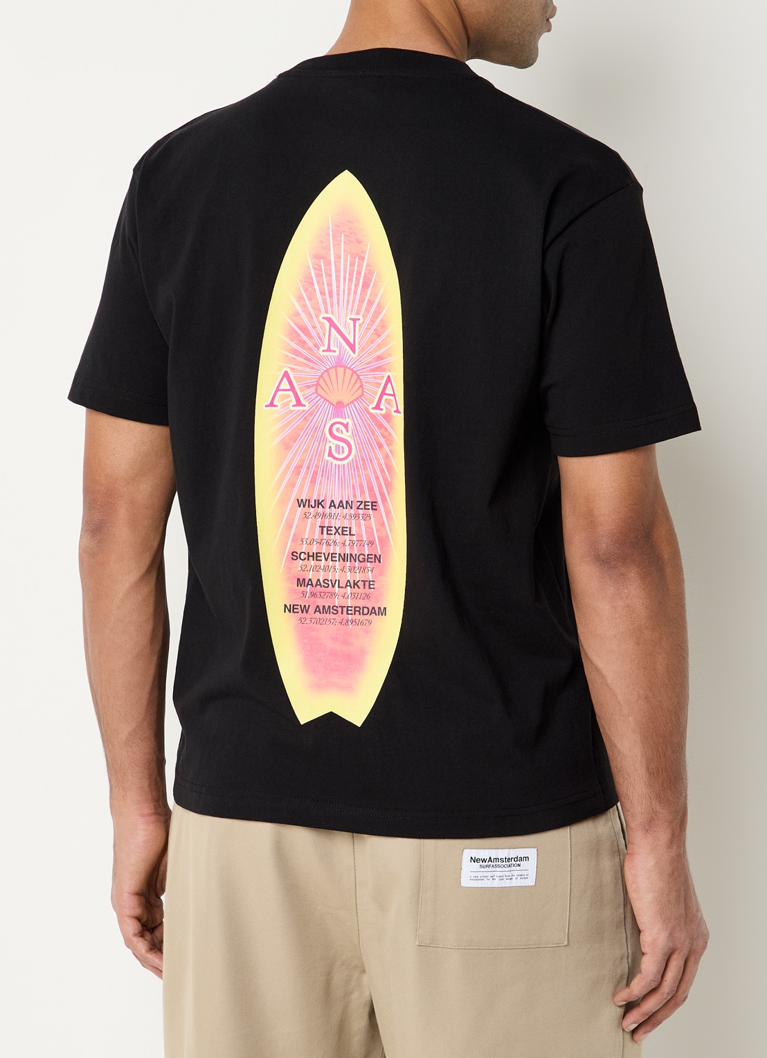 New Amsterdam Surf Association Surfboard T-shirt met logo- en backprint ...