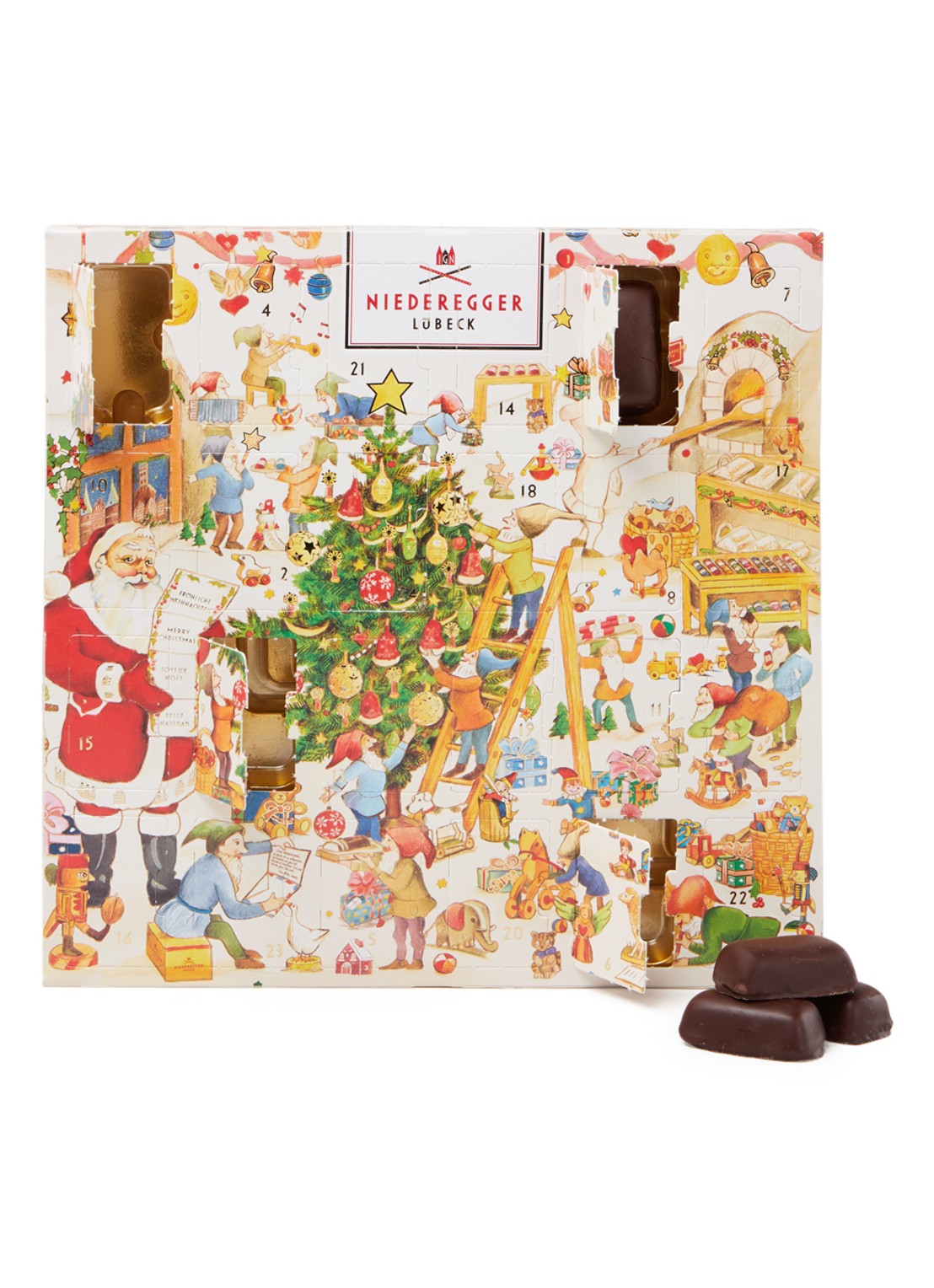 Niederegger Adventskalender Mini Elfen Workshop met pure chocolade ...