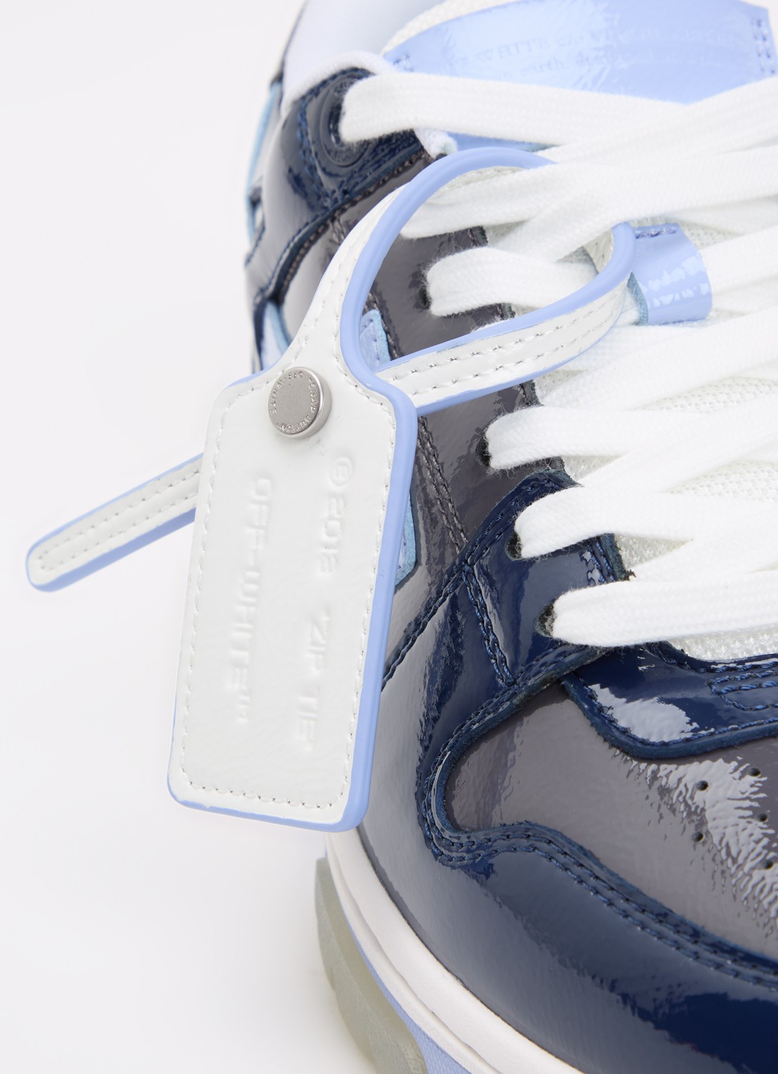 Off-White Out Of Office sneaker van leer met lakfinish • Donkerblauw ...