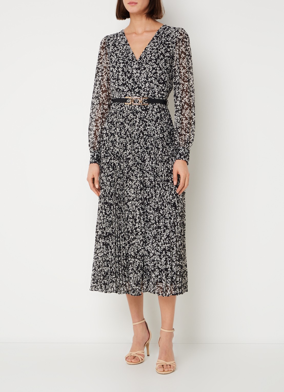 Phase Eight Ayana midi tuniekjurk met bloemenprint en ceintuur • Zwart ...