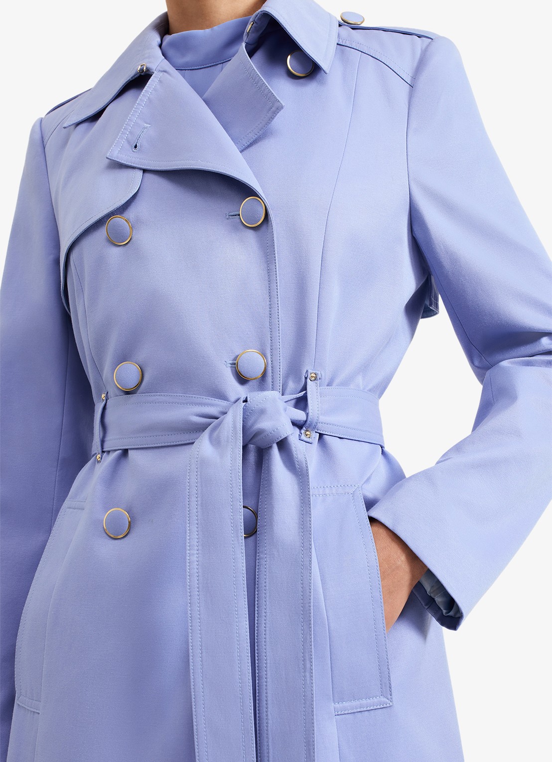 Phase Eight Cheryl double-breasted trenchcoat in katoenblend • Lila ...
