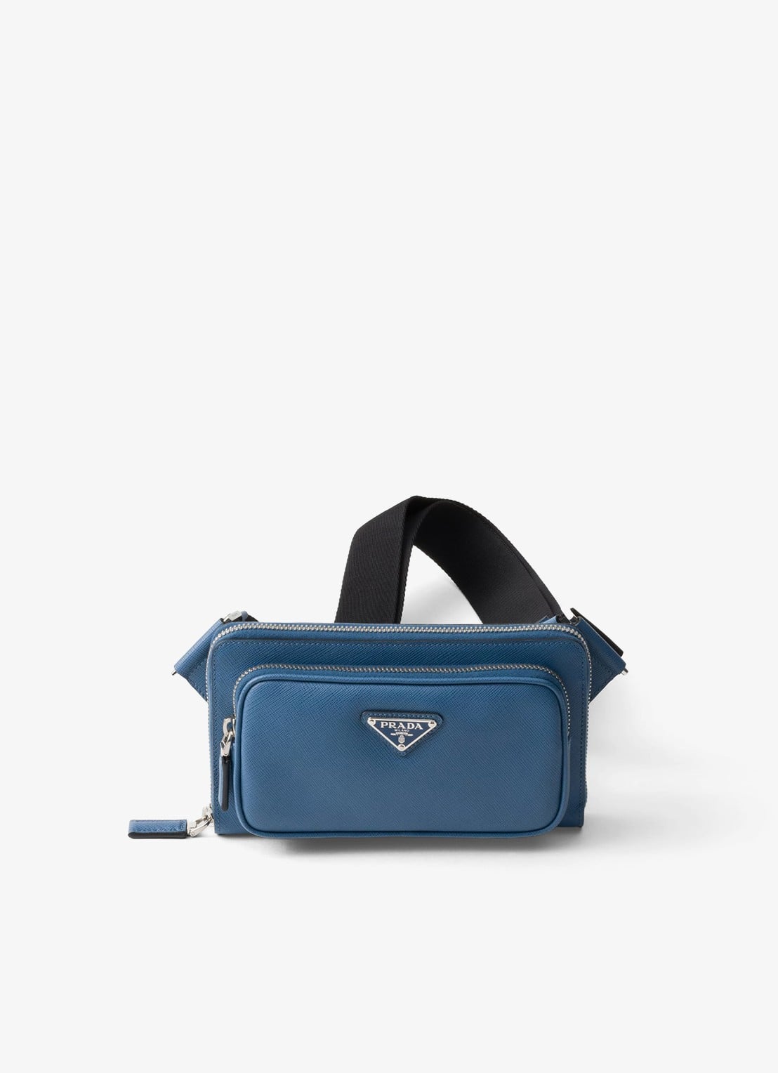 Prada Schoudertas van leer • Staalblauw • de Bijenkorf