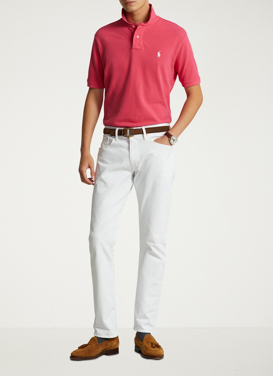 Ralph Lauren Custom slim fit polo van piqué katoen met logoborduring ...