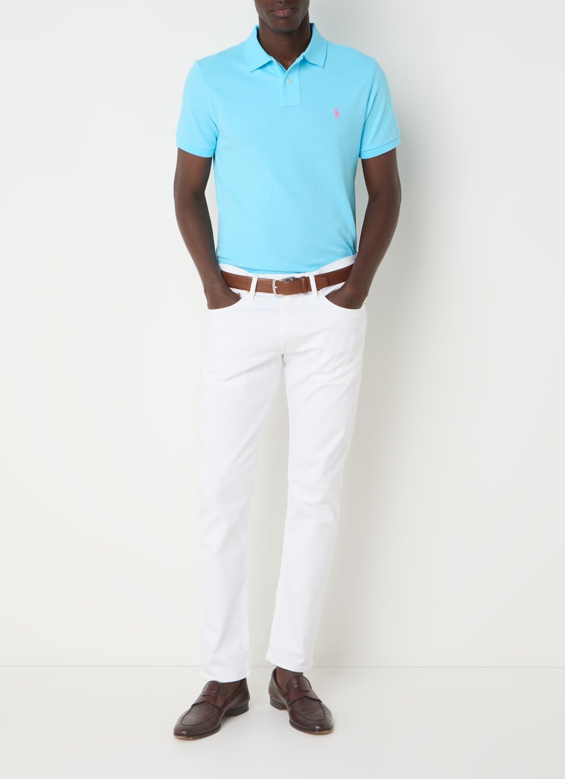 Ralph Lauren Custom slim fit polo van piqué katoen met logoborduring ...