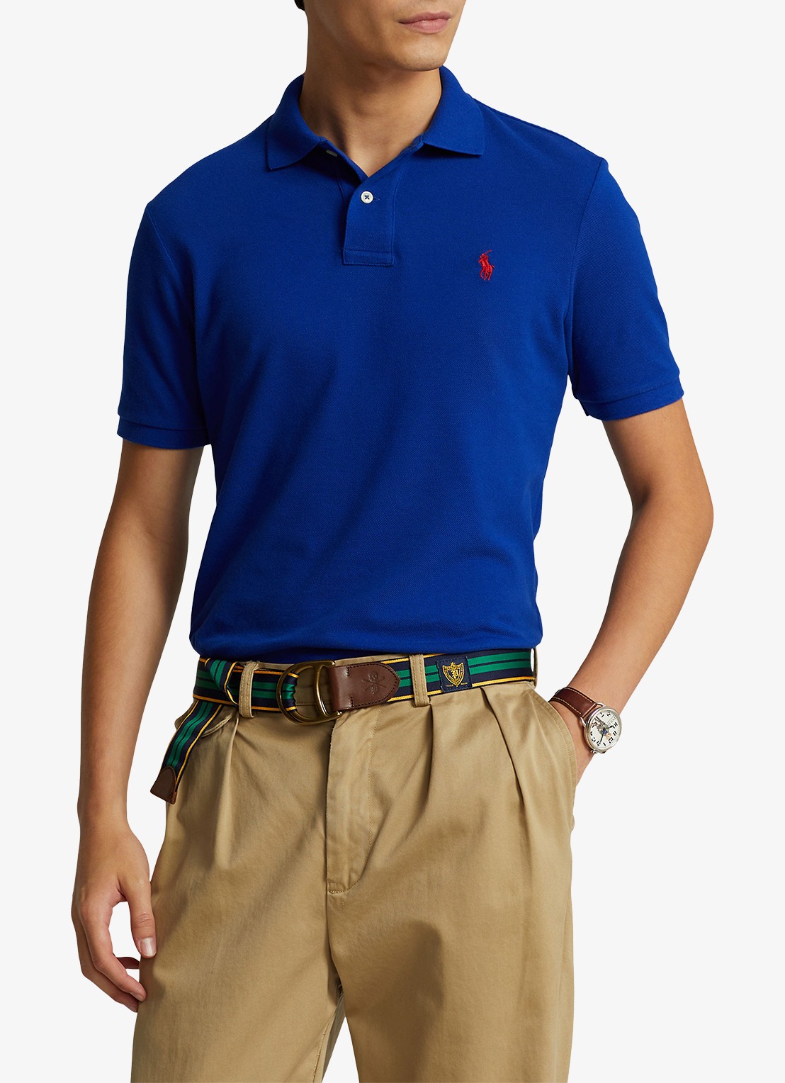 Ralph Lauren Custom slim fit polo van piqué katoen met logoborduring ...
