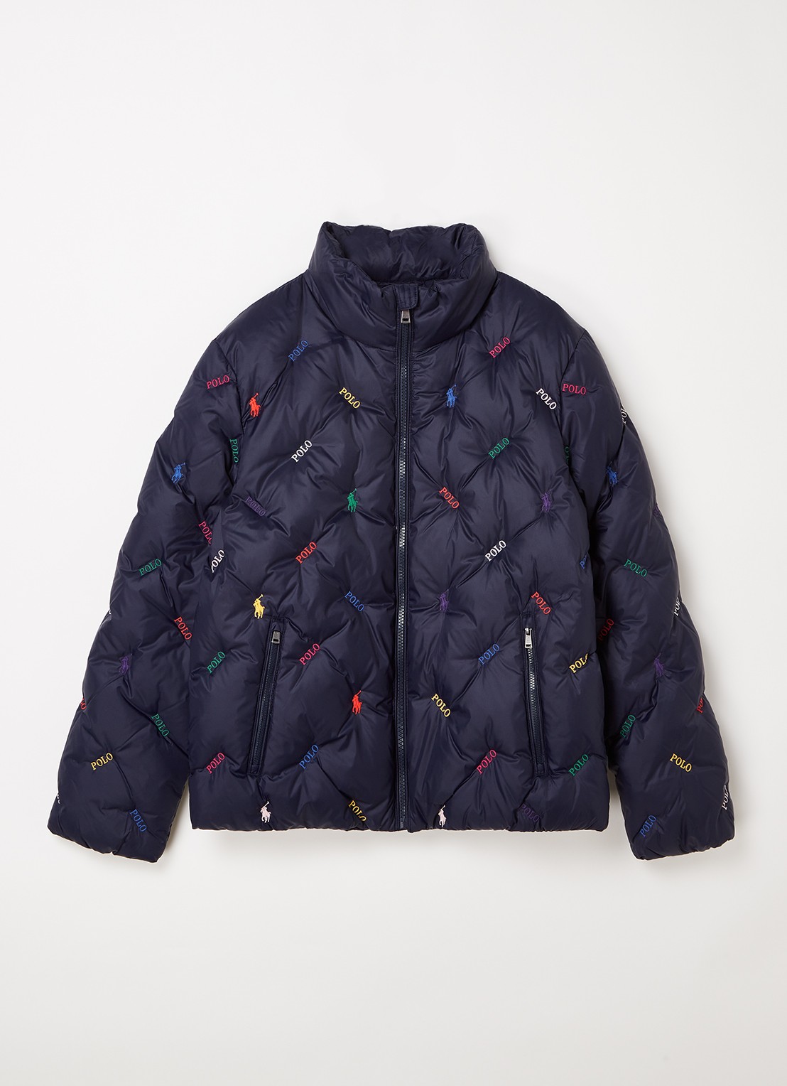 Ralph Lauren Gewatteerde puffer jack met donsvulling en logoborduring ...