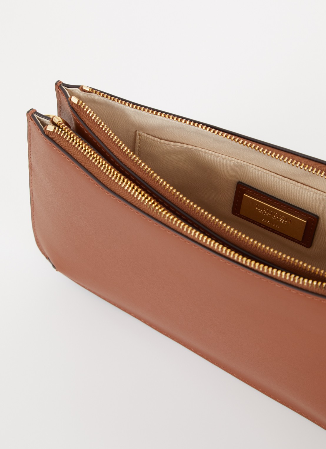 Ralph Lauren Landyn M crossbodytas van leer met afneembare schouderriem ...