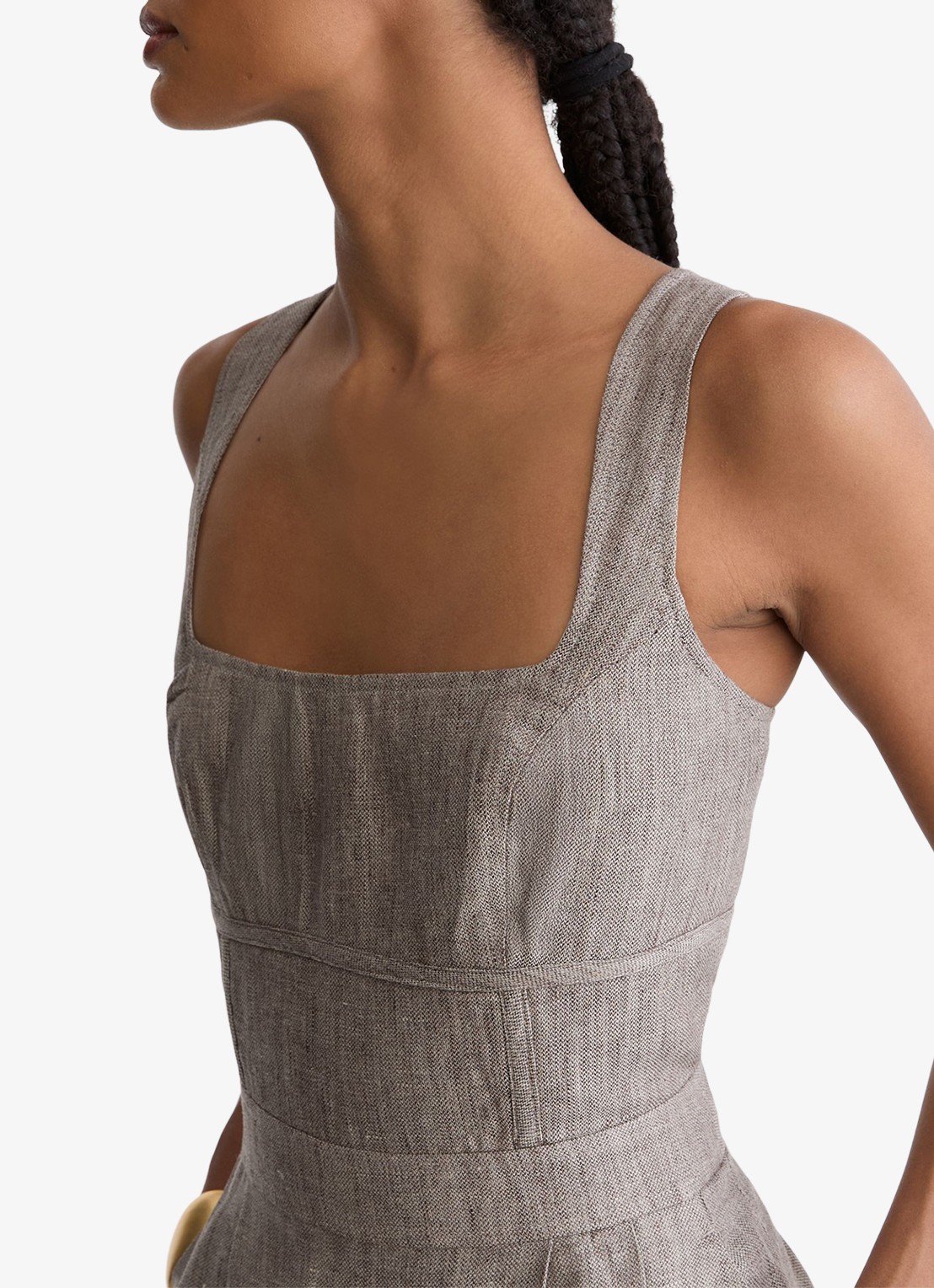 Reiss Flora wide fit jumpsuit van linnen met structuur • Neutral ...
