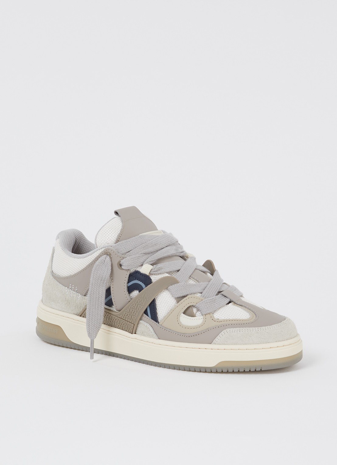 Represent Bully sneaker van mesh met leren details • Grijs • de Bijenkorf