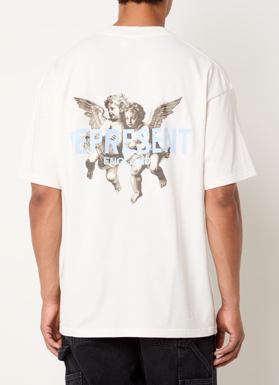 Represent Legacy T-shirt met logo- en backprint • Gebroken wit • de ...
