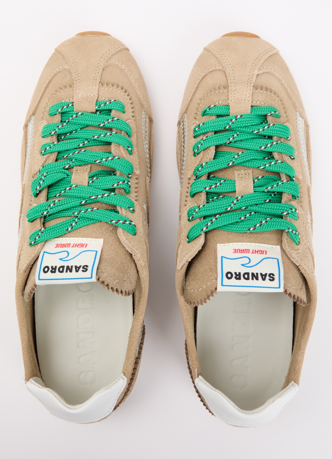 Sandro Sneaker van suède • Beige • de Bijenkorf
