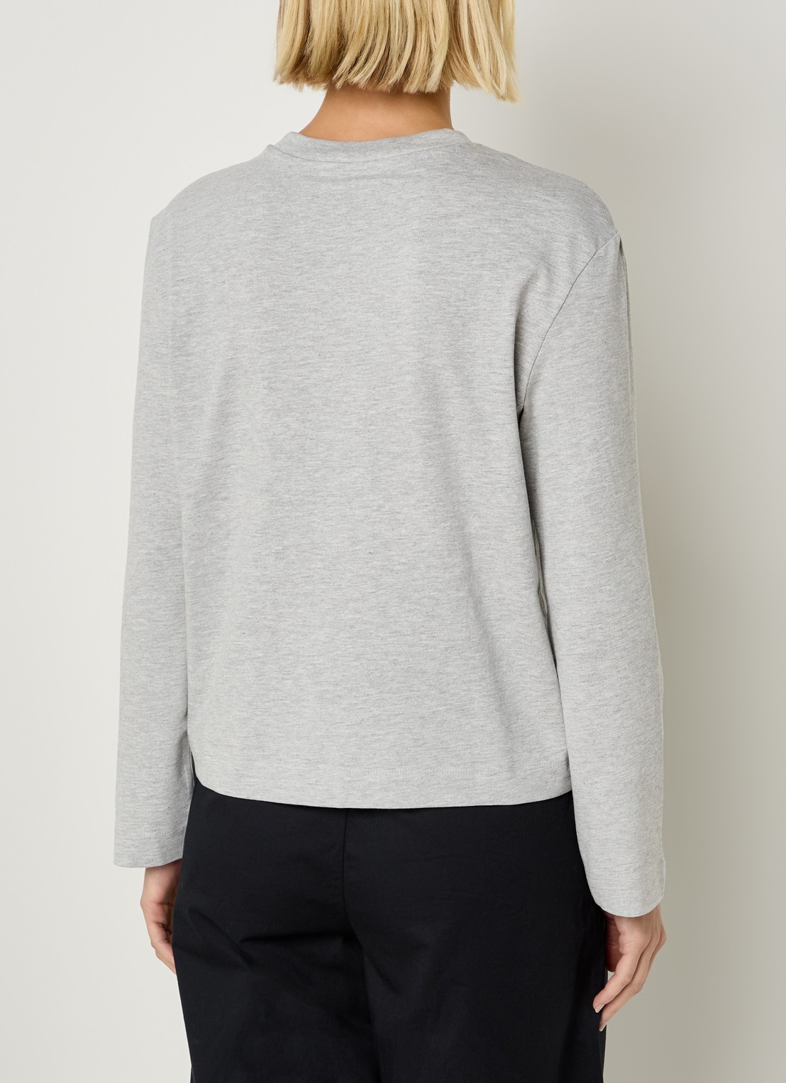 Selected Essential longsleeve met ronde hals • Grijsmele • de Bijenkorf